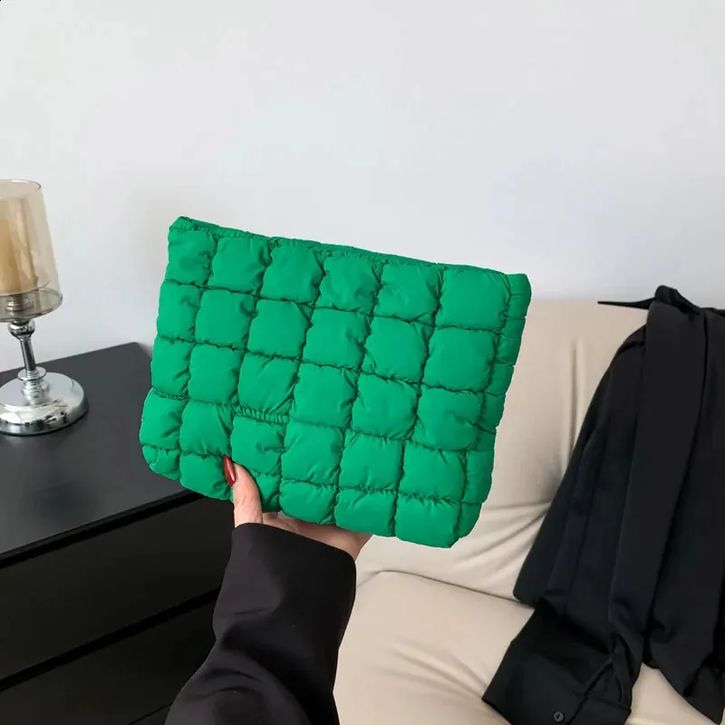Women's Cosmetic Quilted Bag Square Portable Makeup Storage Clutch Bag ...