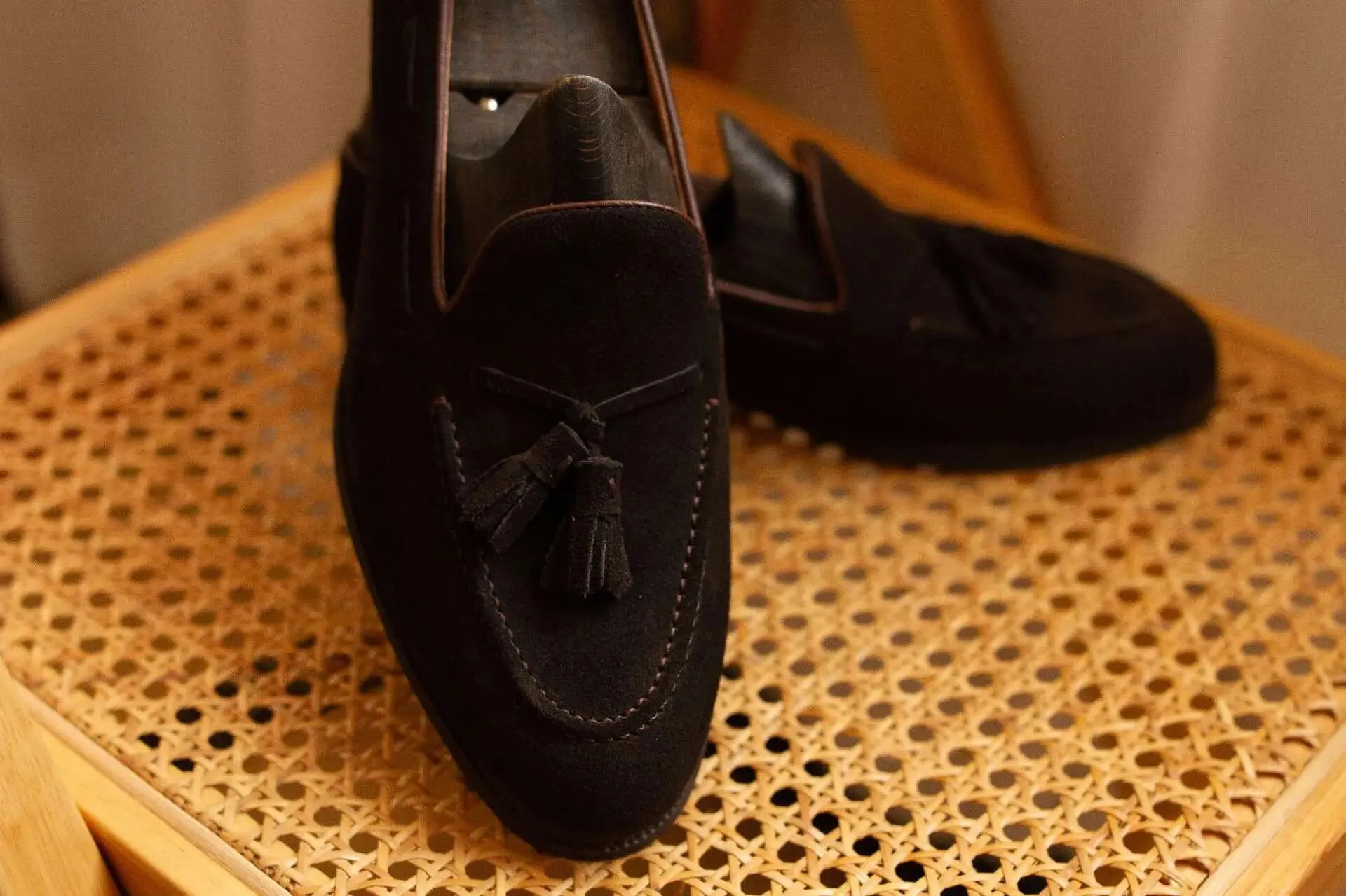 Mens Leather Loafers Slip-On Casual Loafer Shoes with Micro Sueded ...