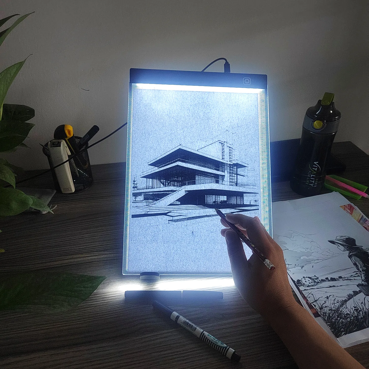 Portable LED Drawing Picture Light Pad With 13 Inch Diamond Painting ...