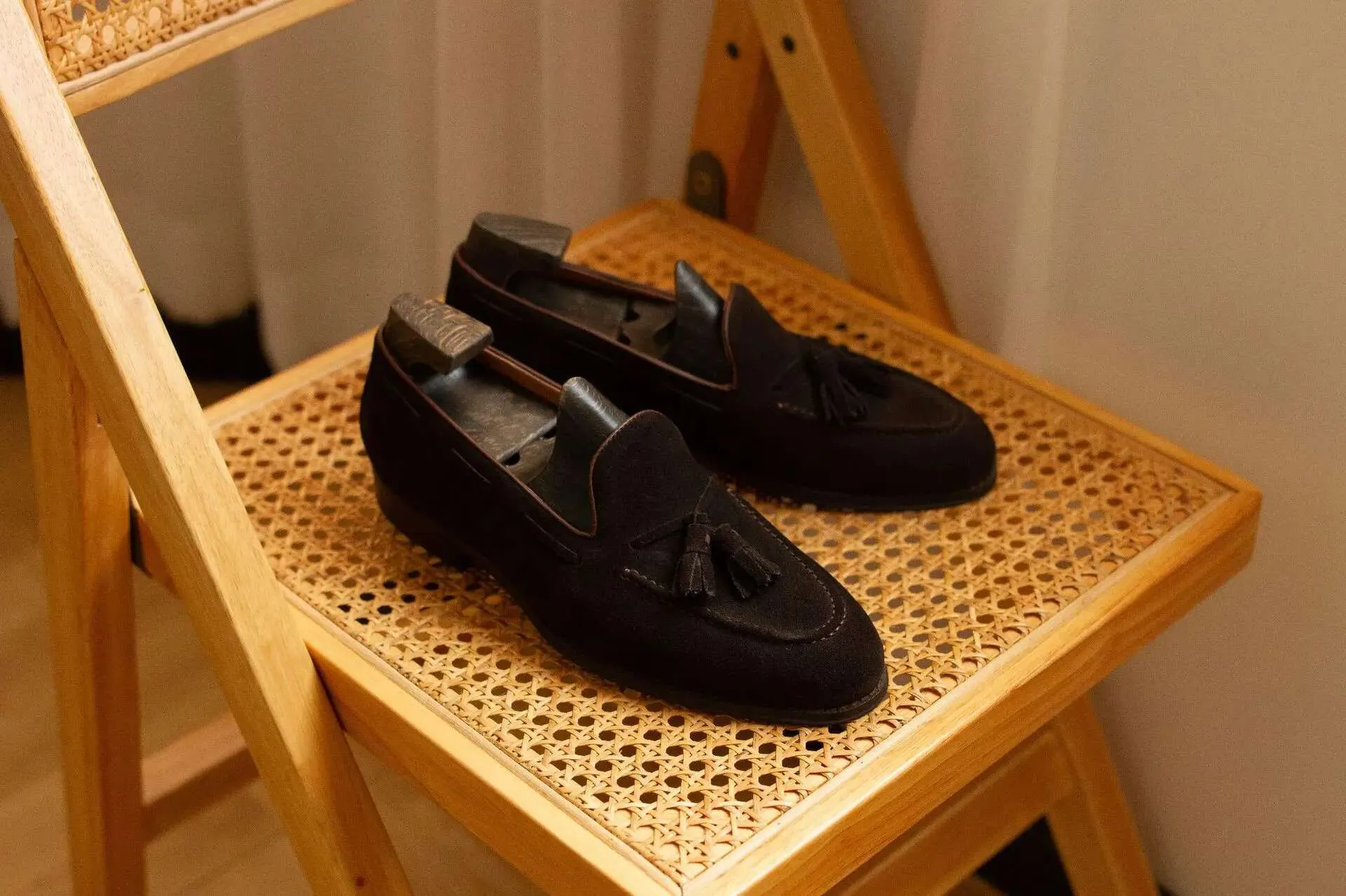 Mens Leather Loafers Slip-On Casual Loafer Shoes with Micro Sueded ...