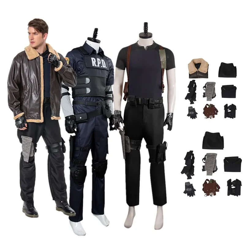 Adult Fantasia Leon S Cosplay Kennedy Costume Adult Men Jacket Coat ...
