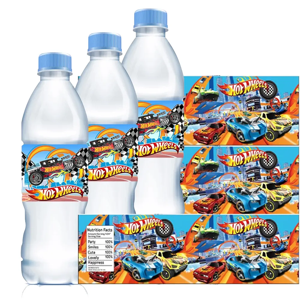 Hot Wheels Car Water Bottle Water Bottle Stickers Fun Table Decorations ...