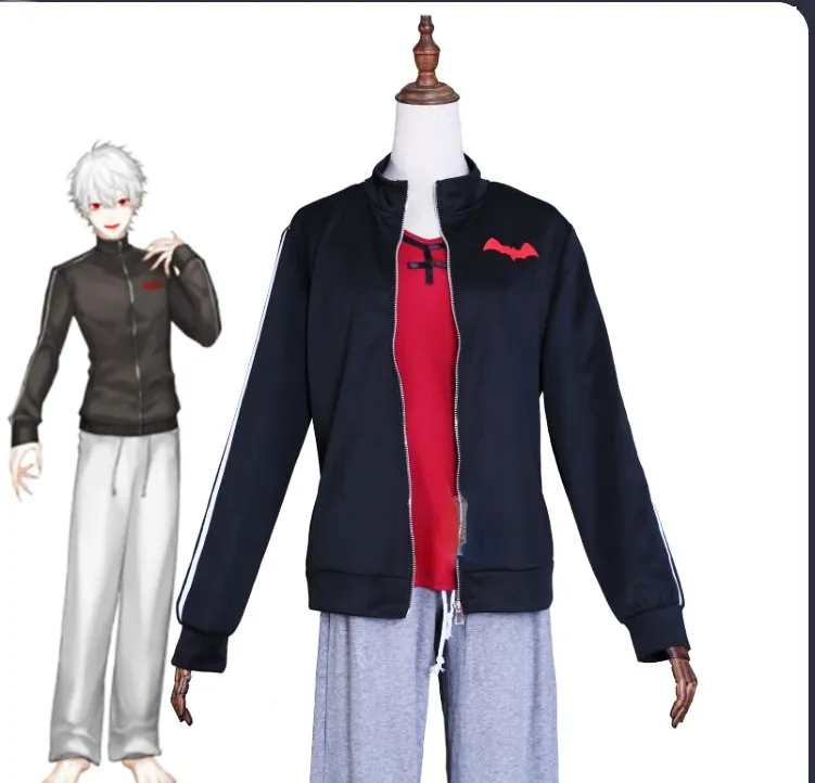 Kuzuha Virtual YouTuber Kamisato Ayato Cosplay Black Bat Jacket For ...