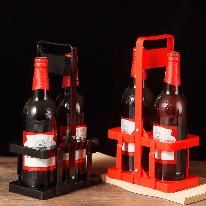 Folding Wine Rack and Hand Basket: Portable, Reusable Drink Carrier for ...
