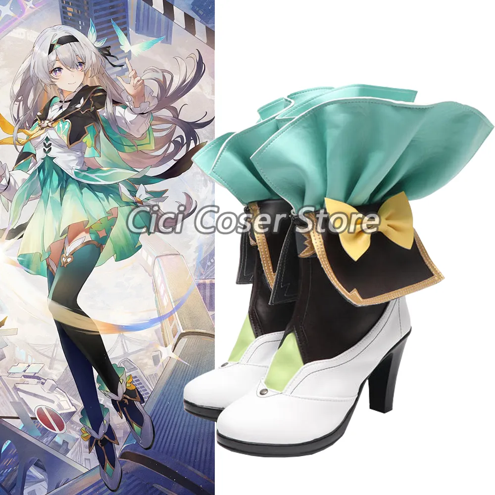 High Heel Honkai Star Rail Firefly Hatsune Miku Cosplay Boots For Women ...