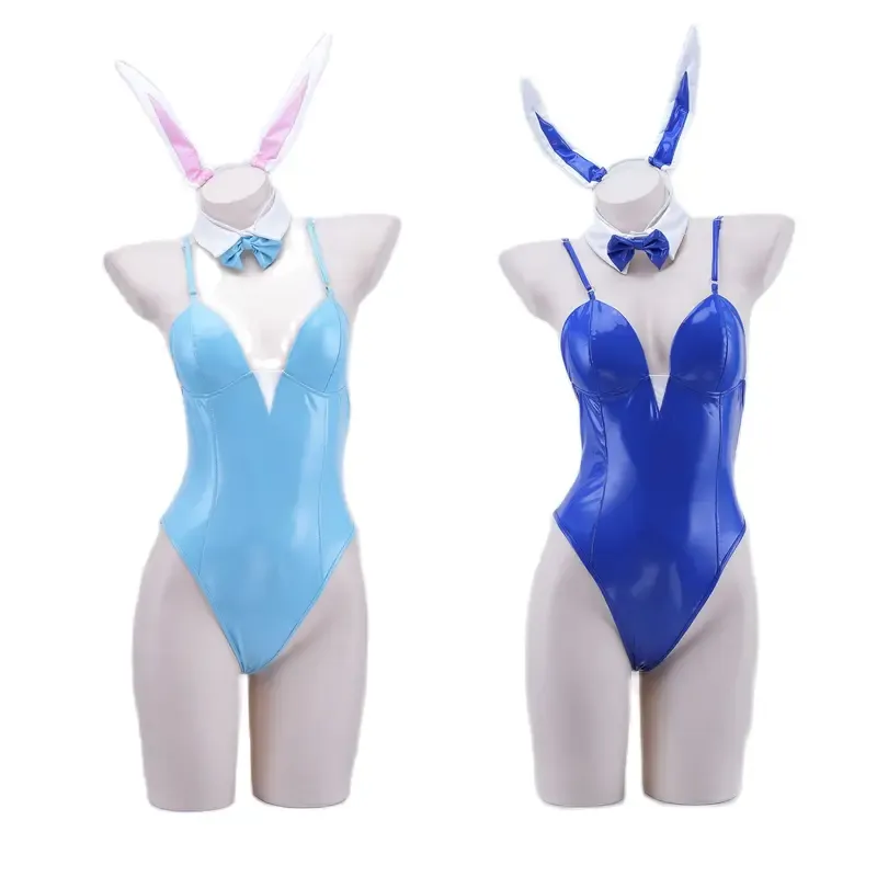 Anime Bunny Costume PU Leather Bodysuit: Deep V Backless Style For ...