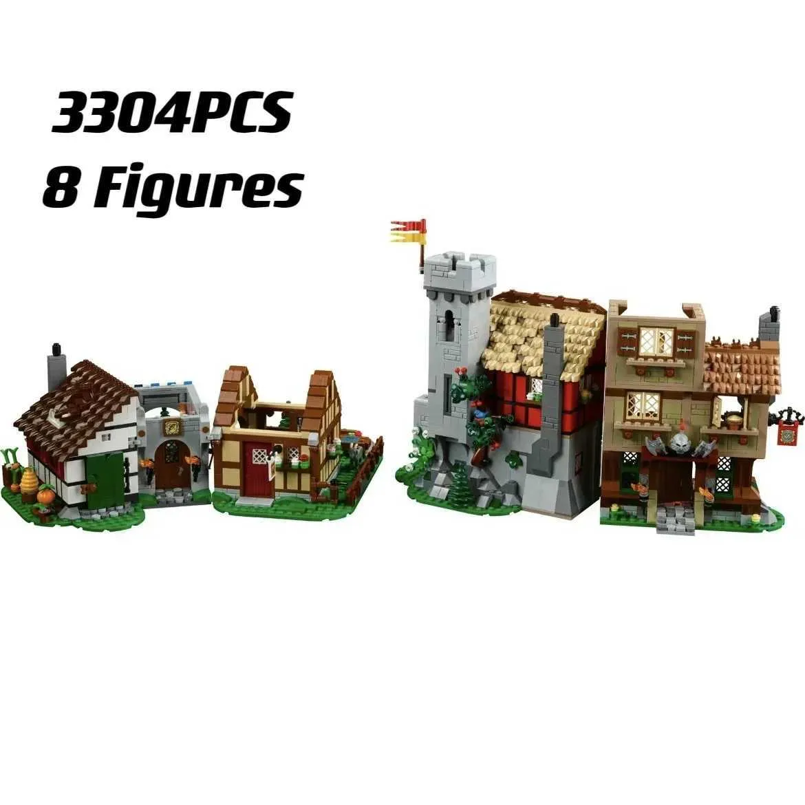 Medieval Town Square House Building Blocks Compatible With 10332 Bricks ...