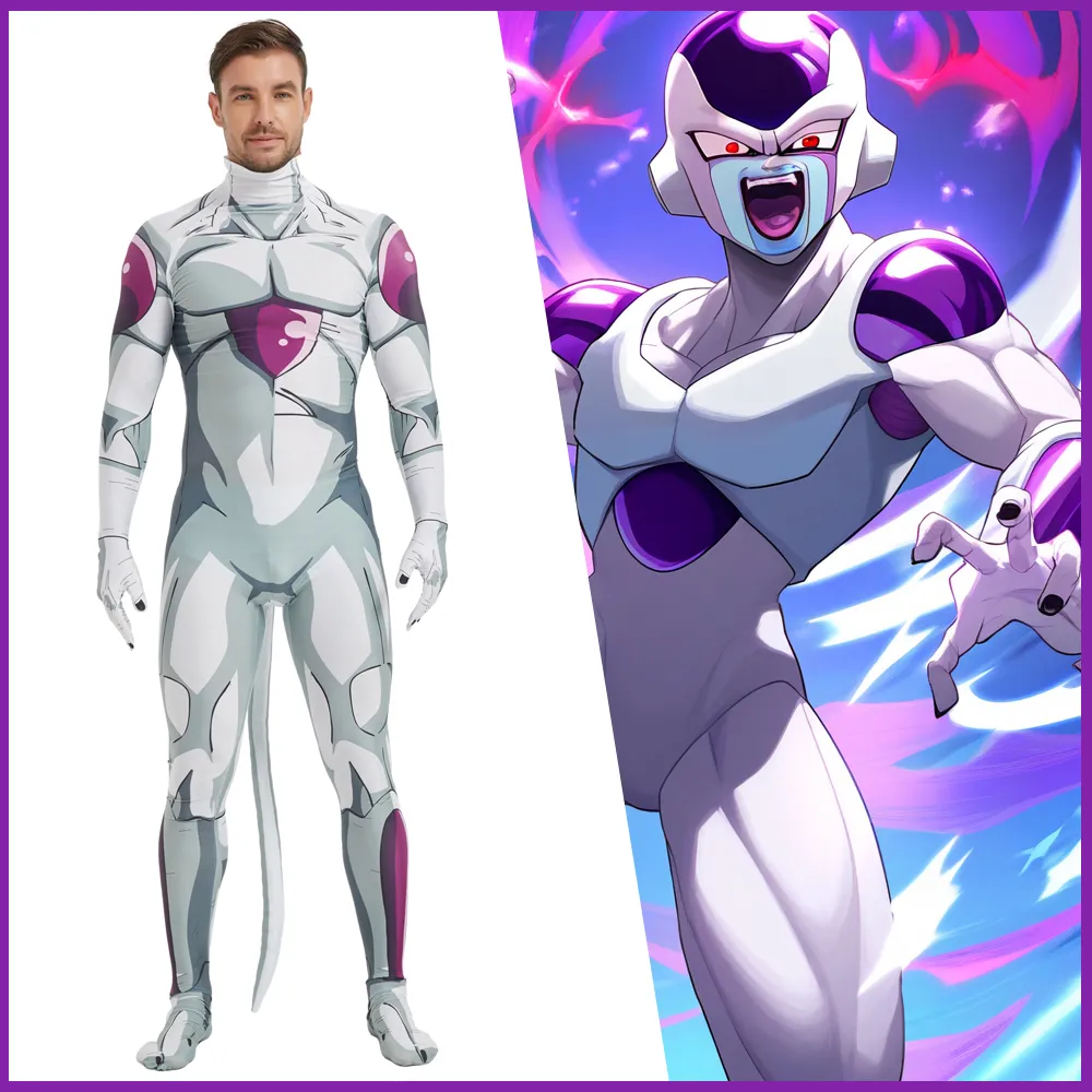Frieza Cosplay Bodysuits For Men Spandex Zentai Jumpsuit Anime Costume ...