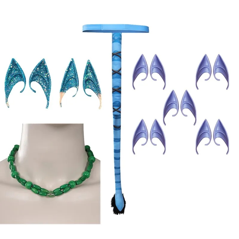 Neytiri, Jake Sully, Fantasia Tail Elf Ear Choker Necklace Set Perfect ...