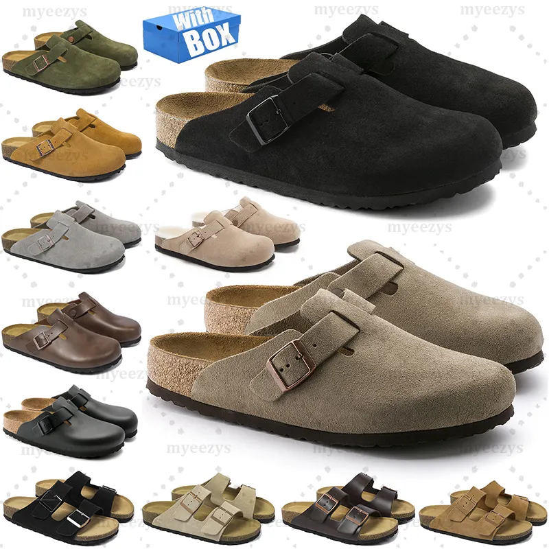 Designer Leather Birk Slippers For Men And Women Black, Brown, Tan ...