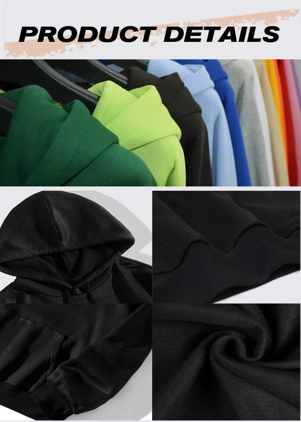 Unisex Knit Pullover Hoodie with Wool Liner Long Length V-Neck Slogan ...