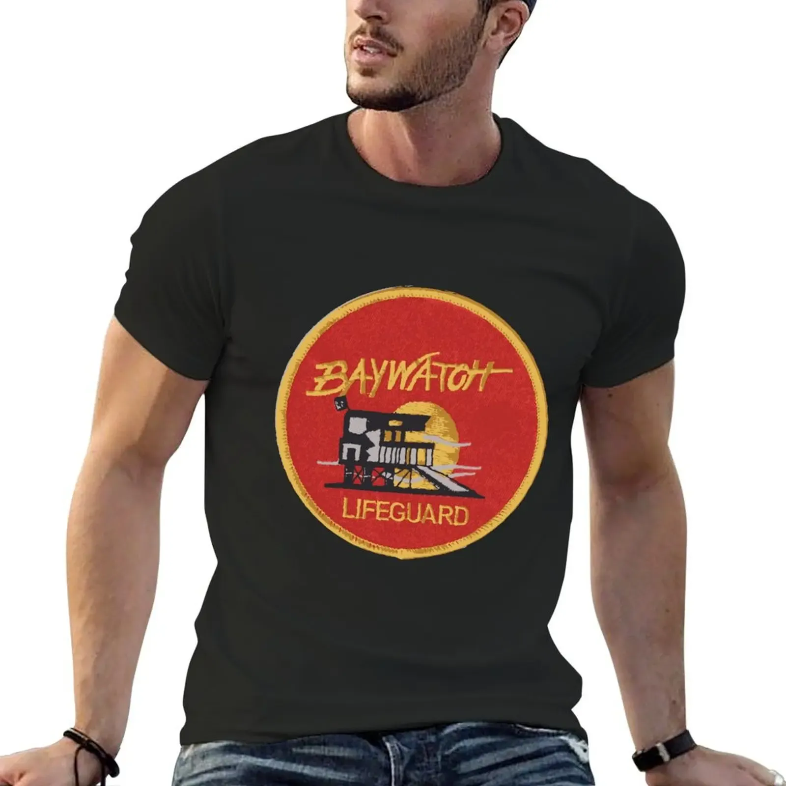 Baywatch Badge Vintage Graphic T Shirt Oversized Anime Style Uniform ...