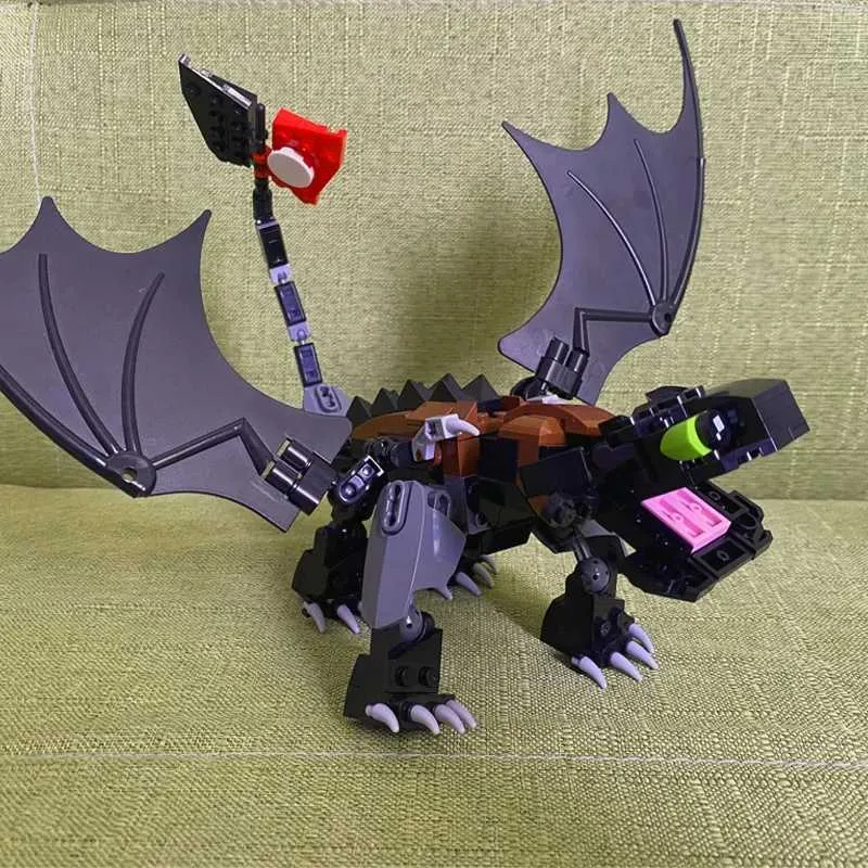 MOC Hows Train Your Dragons Figure Building Block Set 2in1 Black White ...
