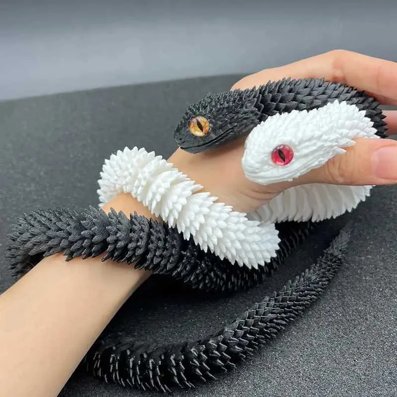 Articulated Viper Figurine 45cm 3D Printed Snake Model For Kids ...