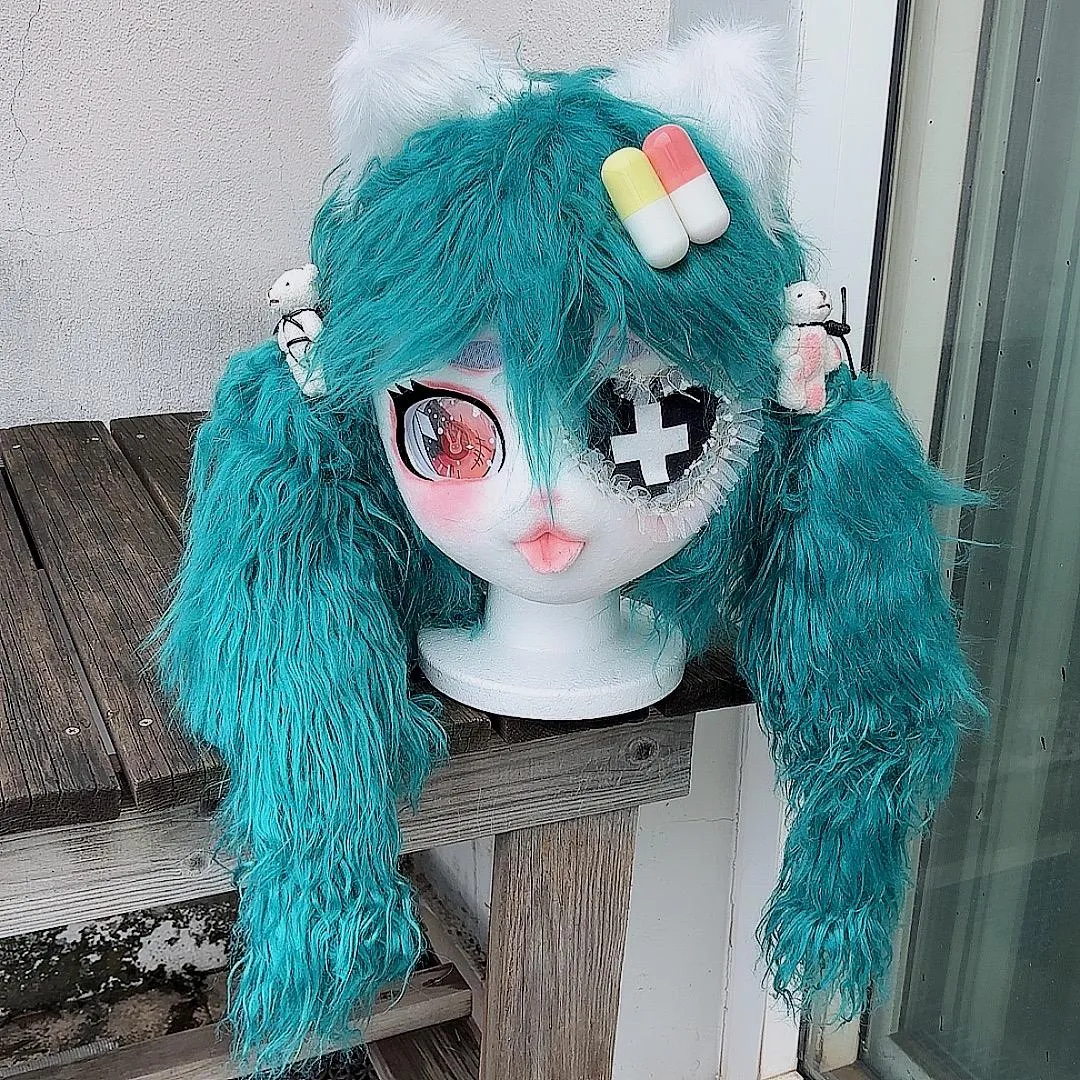 Gothic Lolita Cat Fursuit Head: Full Head Mask, Black... From Uledemode ...