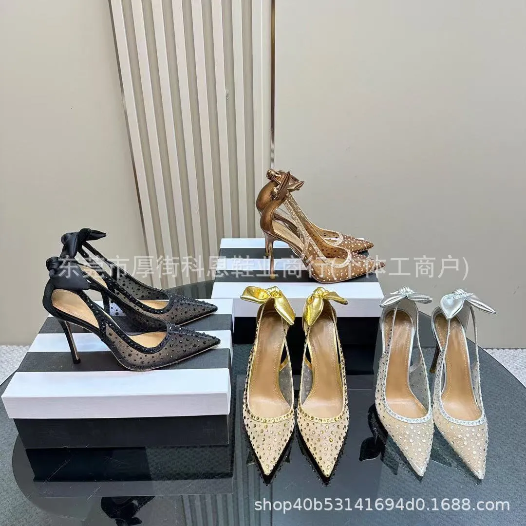 Wholesale Golden Pineapple Stiletto With Mesh And Water Diamond ...