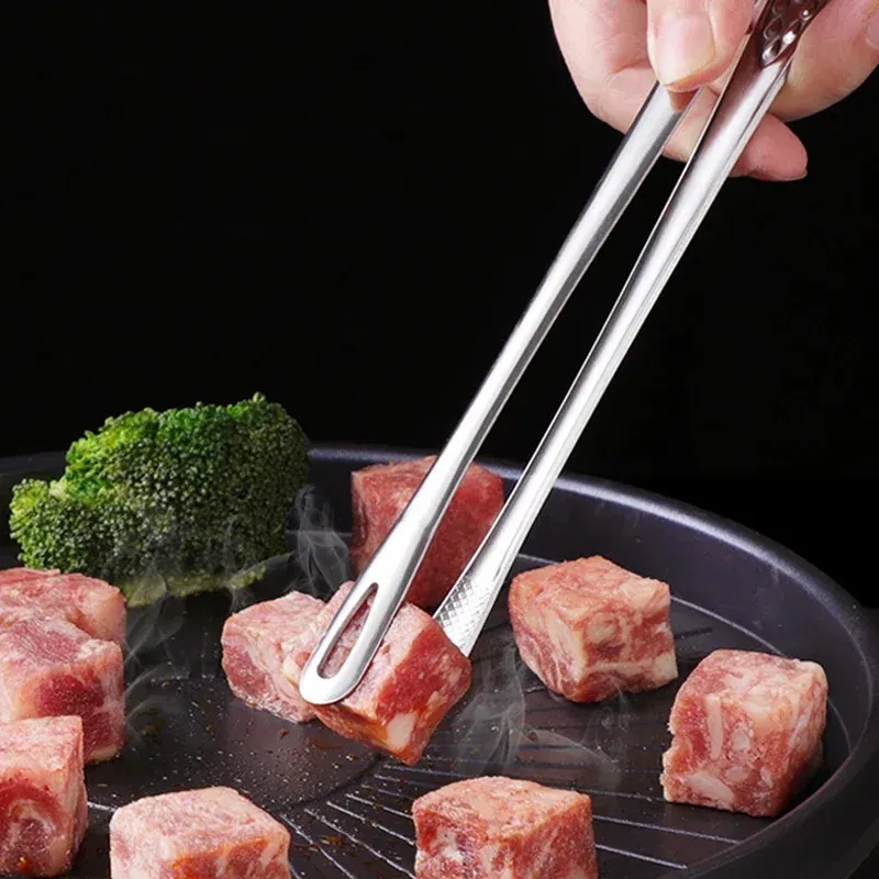 Kitchen Tongs Stainless Steel Barbecue Clip BBQ Grill Meat Cooking ...