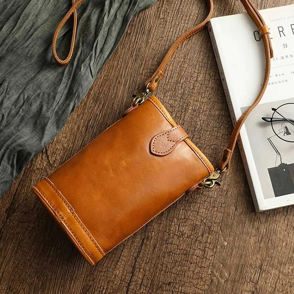 Genuine Cow Leather Mini Crossbody Bag with Zipper Closure for Women ...