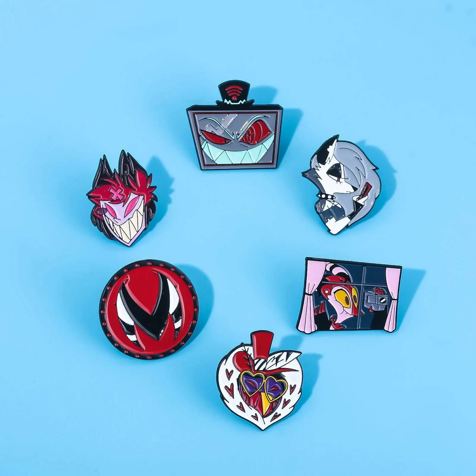 Helluva Boss Enamel Anime Brooch Pins Demon Blitz Moxxie Cartoon Pin ...