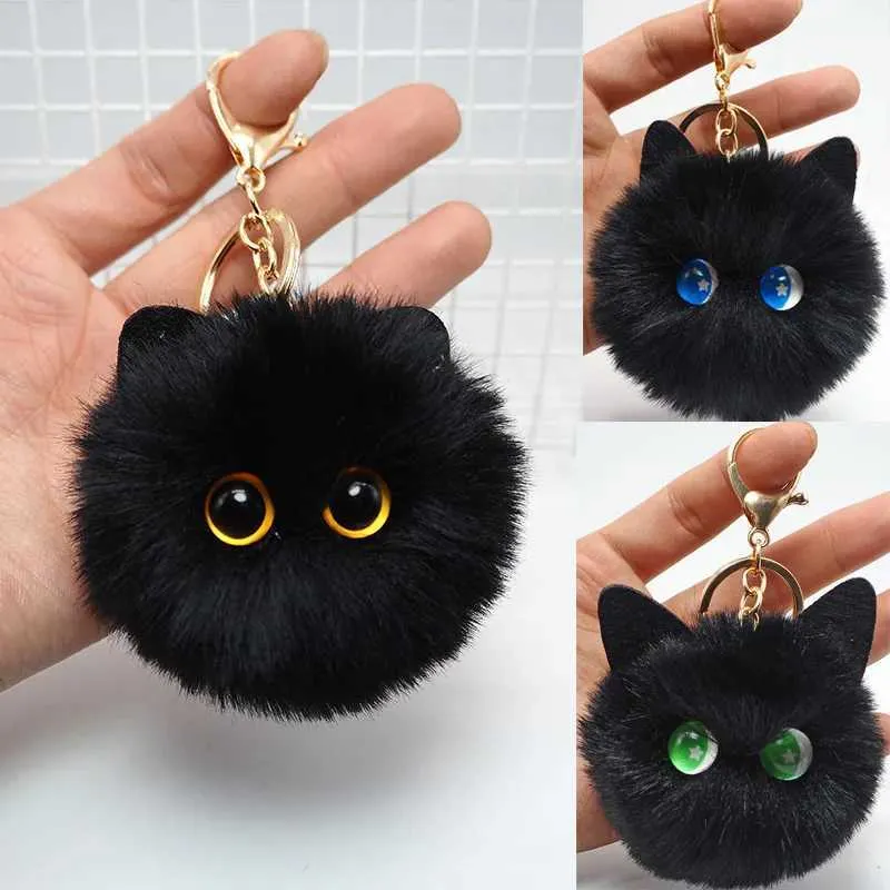 Cute Cat Keychain Plush: Cartoon Kitty Keyring Pendant For Women, Girls ...