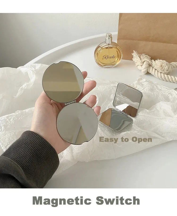 Handheld Double-Sided Small Mirror, Portable Makeup Folding Flip Mirror ...
