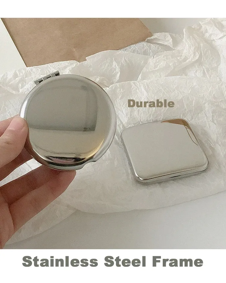 Handheld Double-Sided Small Mirror, Portable Makeup Folding Flip Mirror ...