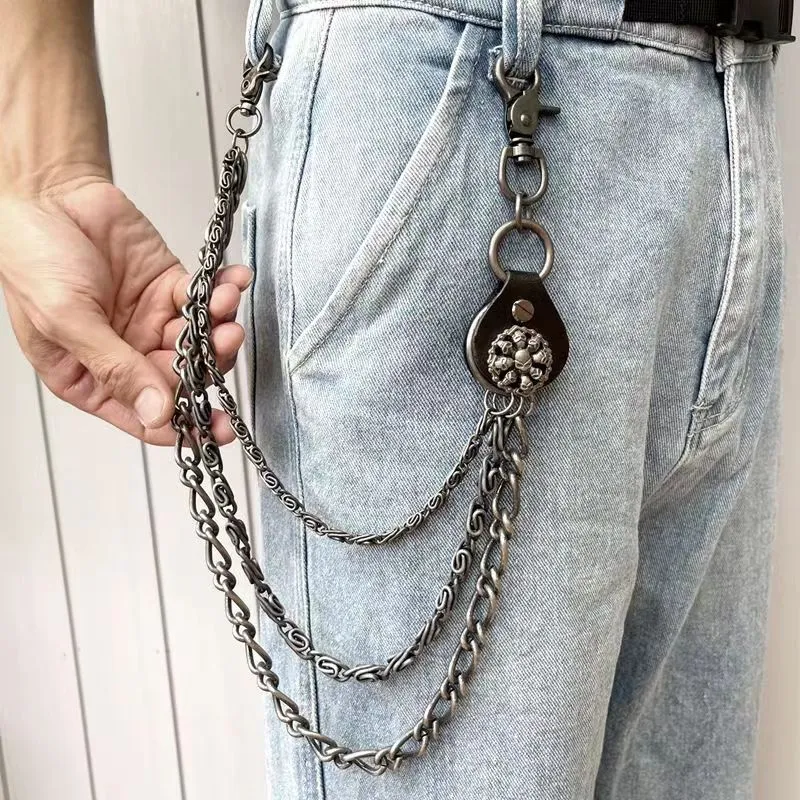 Punk Hip Hop Motorcycle Street Unisex Metal Chain Belt with Silver ...