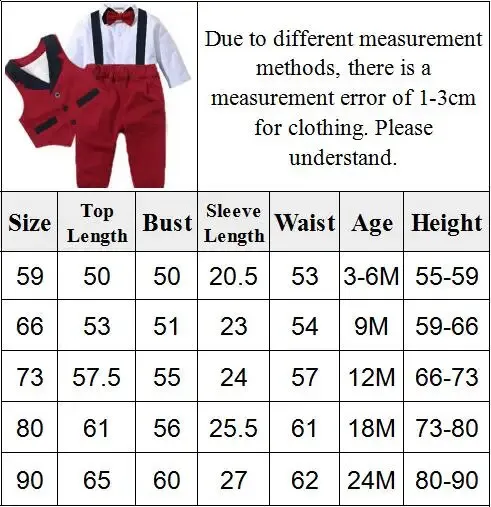 Baby Boy Suit Romper Vest Formal Outfit with Bow Tie, Infant Clothing ...