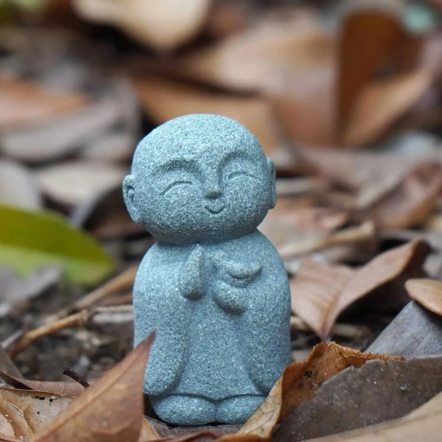 Japanese Jizo Monk Statue Praying Buddha Small Figurines For Garden And ...
