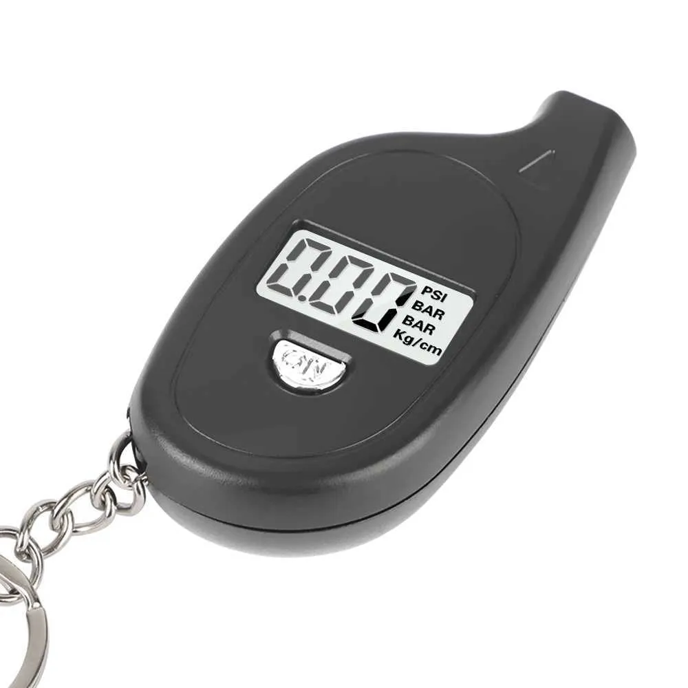 Portable Digital Tire Pressure Gauge Keychain - LCD Display, Auto ...