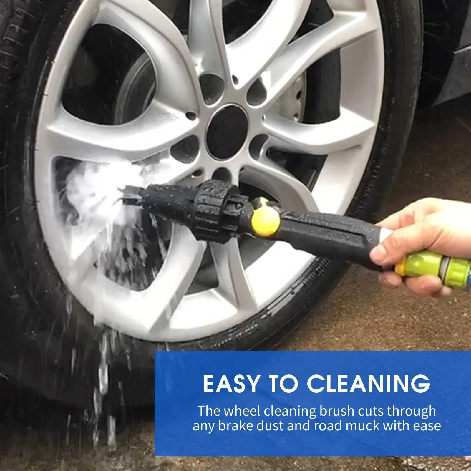 Auto Wheel Cleaning Brush - Rotating Car Detailing Brush for Tires ...