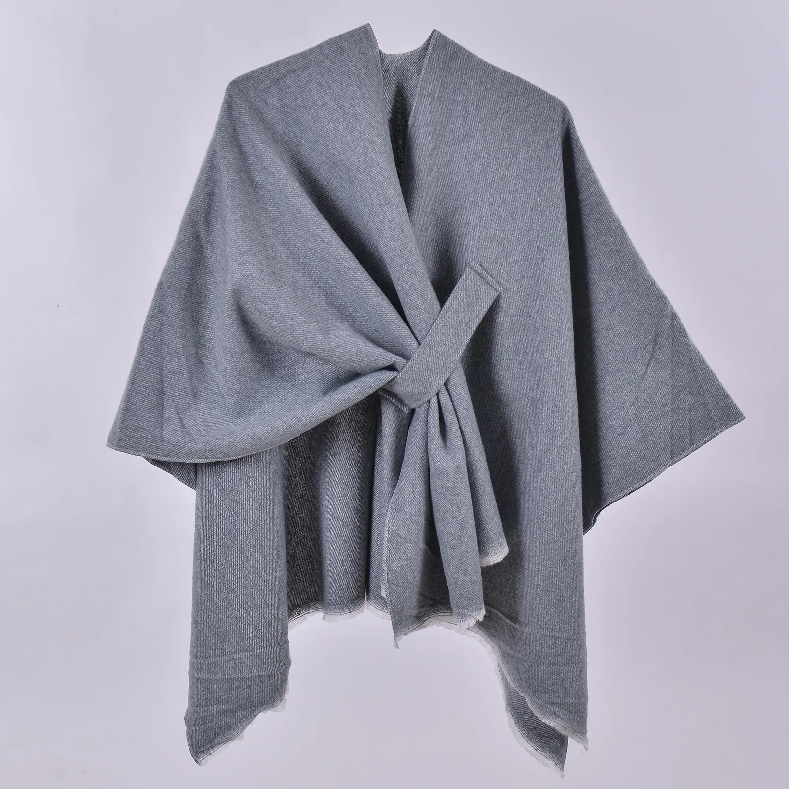 Premium Knitted Cloak Scarf - Solid Color Shawl Clothing Item for ...