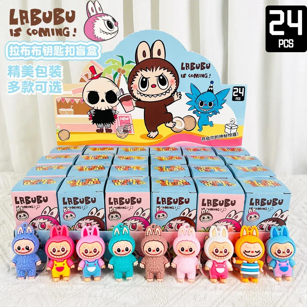 Labubu Blind Box Figure Doll PVC Chibi Keychain Mystery Bag Decorations ...