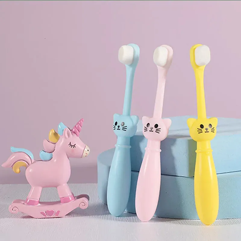 Soft Bristle Toothbrush For Kids: Cartoon Cat Design, Extra Gentle ...