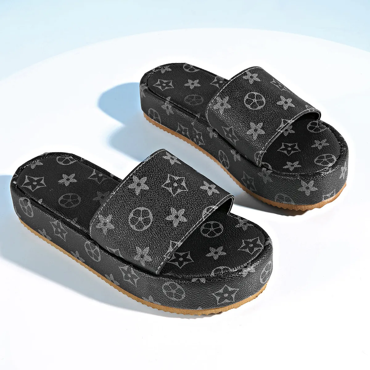 Summer Slippers Women Platform Slippers Trendy Round Toe Beach Flip ...