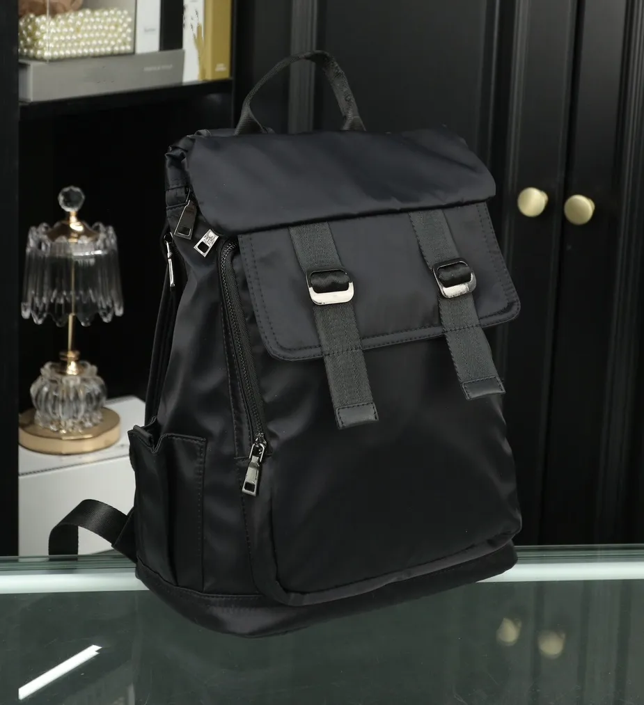 Triangle Mark Mens Designer Leather Backpack Large Laptop Book Bag For ...