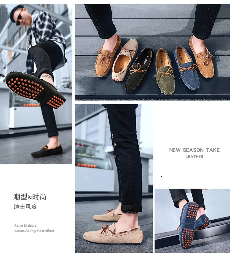 Bean Boots Men Slip-On Casual Leather Shoes Wide Fit Pointed Toe for ...