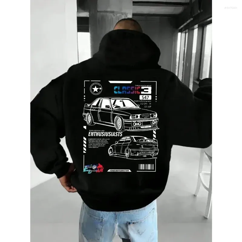 Manfinity Fleece Hoodie: 2025 Car Graphic Pullover for Men - Casual ...