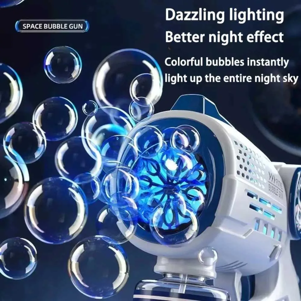 Electric Super Bubble Machine With Lights Fully Automatic Children's Soap Blower For Parties And ...