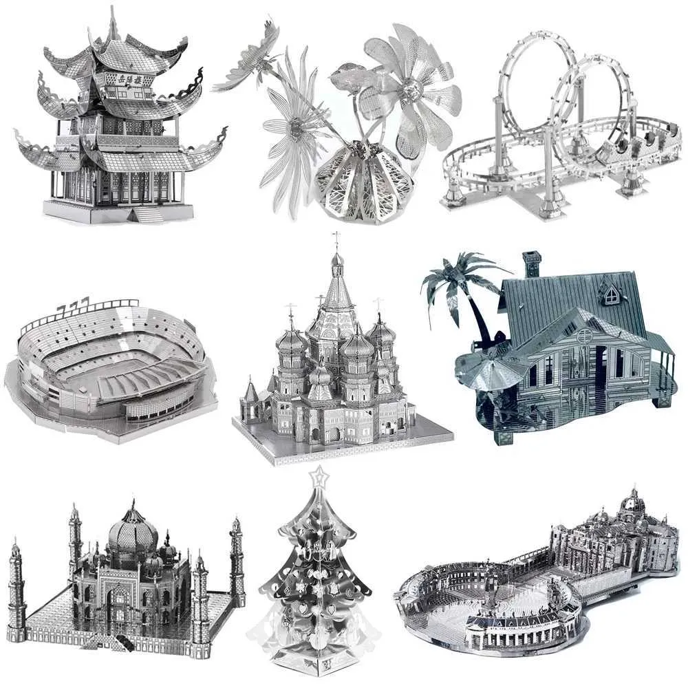 3D Metal Puzzles Yueyang Tower & St. Peters Basilica Model Kit ...