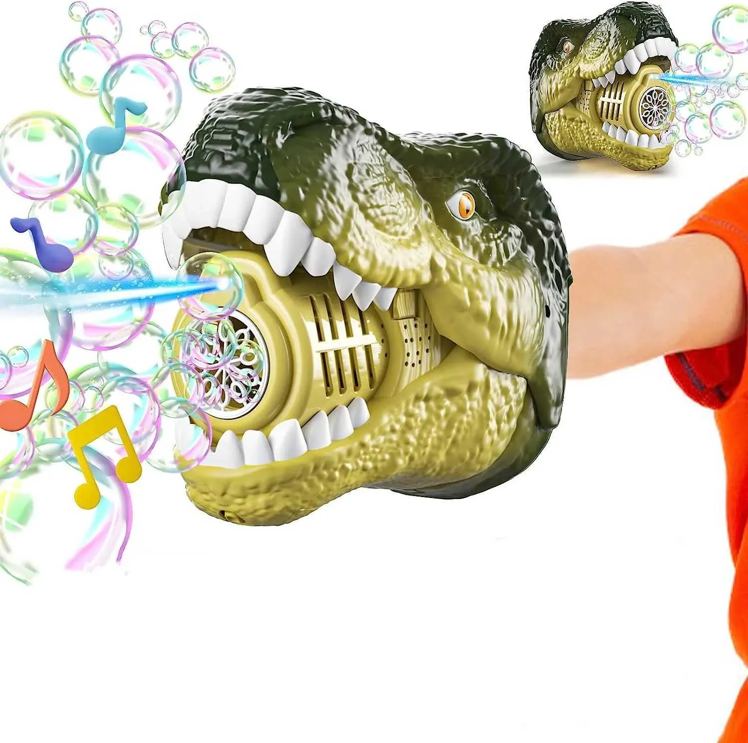 LED Light Up Dinosaur Fubbles Bubble Mower With Sound Effects Perfect ...