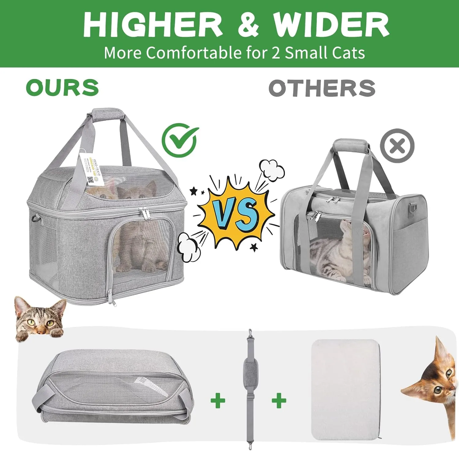 2026 Soft Side Pet Carrier Large Foldable Travel Carrier for Small Dogs ...