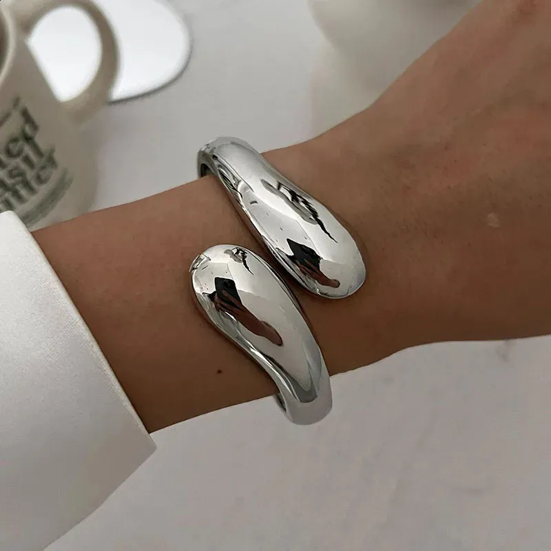 Punk Hip Hop Water Drop Cuff Wide Bangles Vintage Gold Silver Color ...