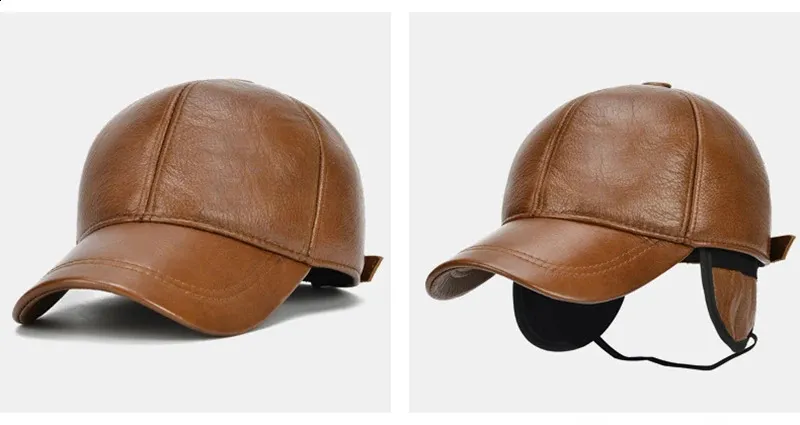2025 Adjustable Genuine Cowhide Leather Baseball Cap for Men, Fall ...