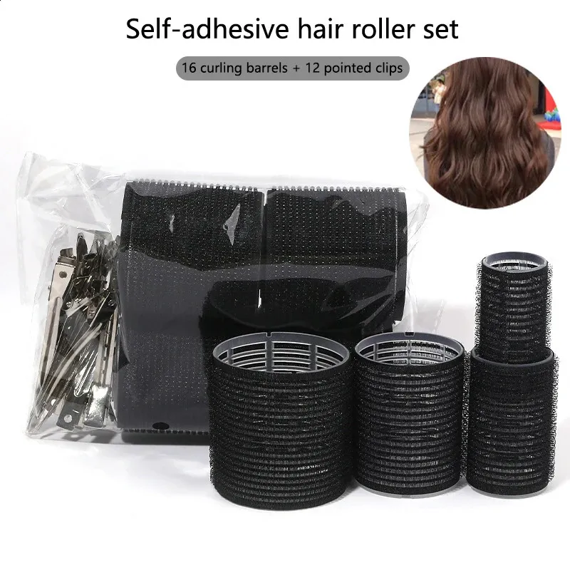 Black Self Grip Hair Bun Roller Set With Clips Heatless Jumbo Sticky ...