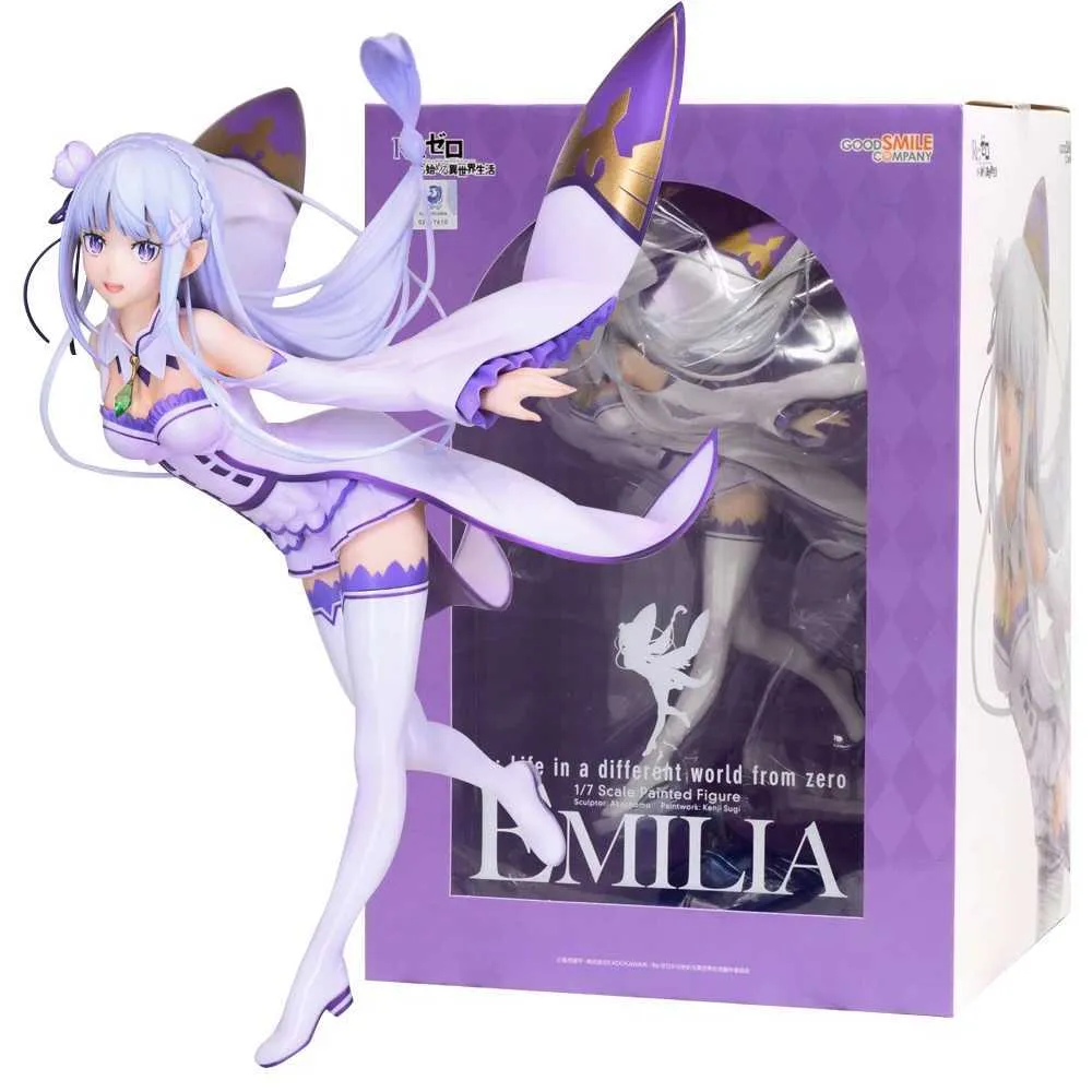 25CM Anime Re Zero Emilia Figure 1/7 Standing Model Toy PVC ABS from ...