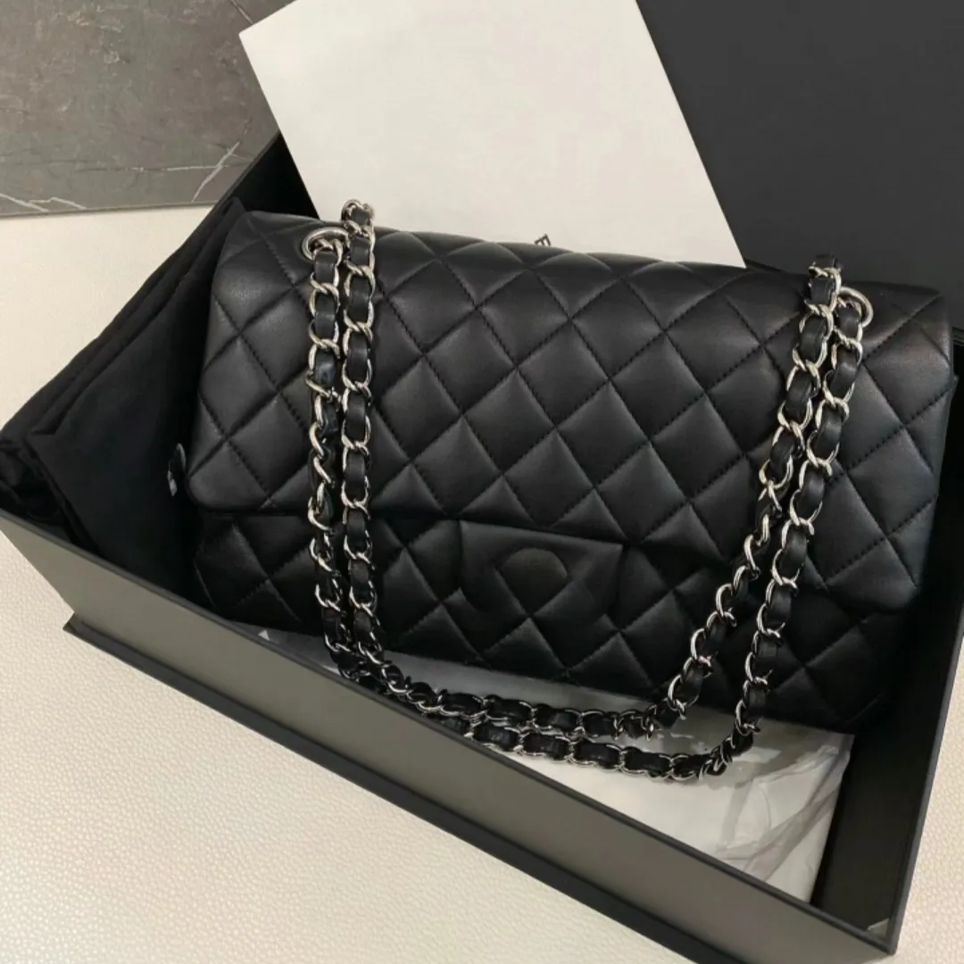 19A Classic Double Flap Crossbody Bag Handmade Lambskin Caviar Leather ...