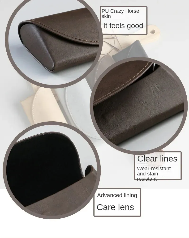 Hard Shell Eyeglass Case Handmade Japanese Crazy Horse Leather ...