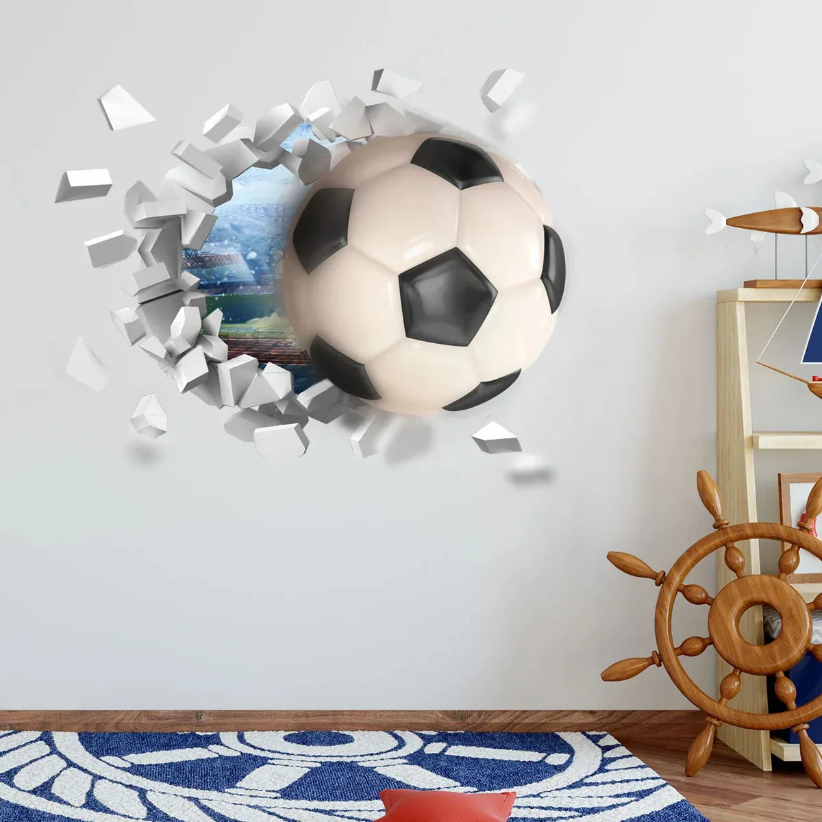 3D Football Soccer Wall Stickers Kids Bedroom Wall... From Ukeastore ...