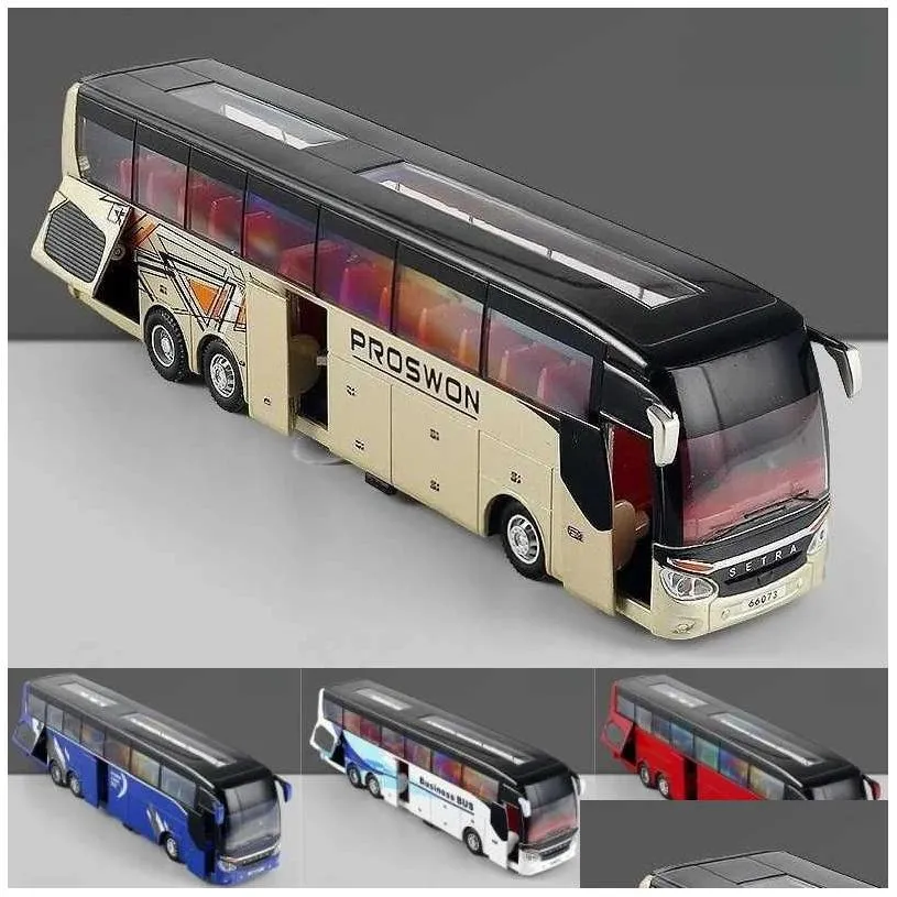 Model Cars 1/ra Luxury Bus Toy Car Die Casting Miniature Pull Back ...
